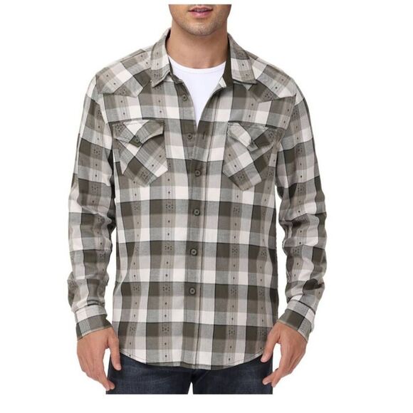 Frye | Shirts | Frye Xl Dusky Greenplaid Button Up Flannel Mens Shirt ...